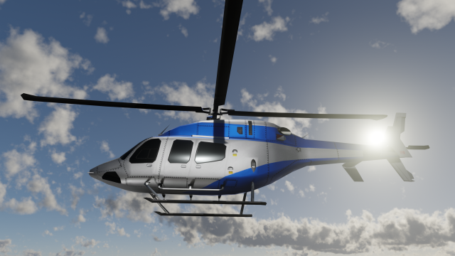 ANIMATED Bell 206 Jet Ranger -Blue TX 3D Model in Helicopter 3DExport