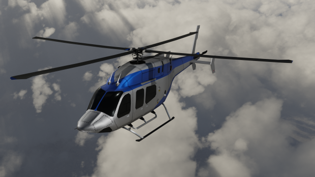 ANIMATED Bell 206 Jet Ranger -Blue TX 3D Model in Helicopter 3DExport
