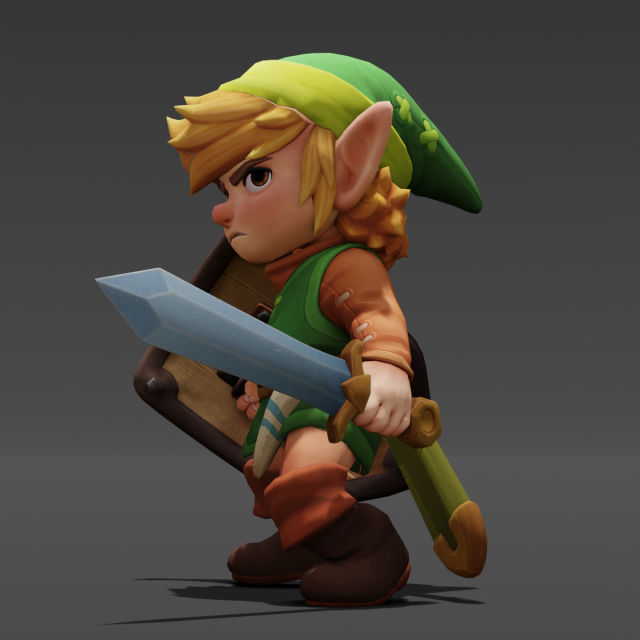 The Legend of Zelda 3D Model in Cartoon 3DExport