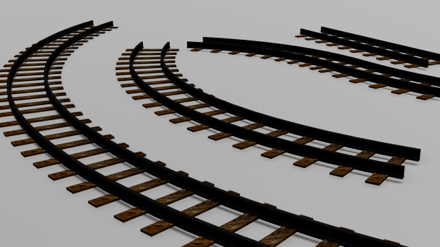 Train Track 3D Model in Race Track 3DExport