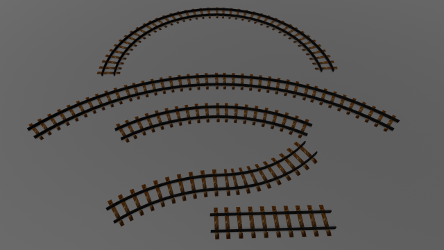 Train Track 3D Model in Race Track 3DExport