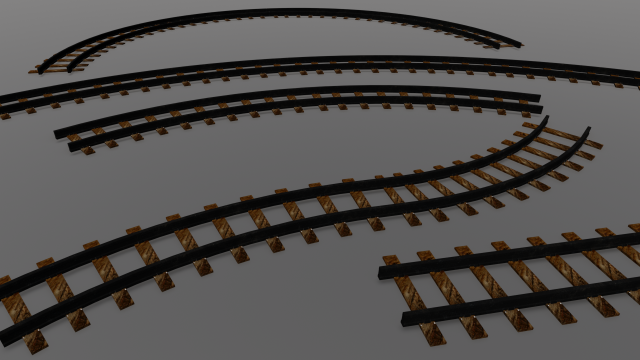Train Track 3D Model in Race Track 3DExport