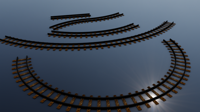 Train Track 3D Model in Race Track 3DExport