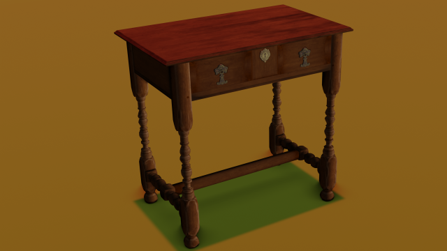 Old table 3D Model in Table 3DExport
