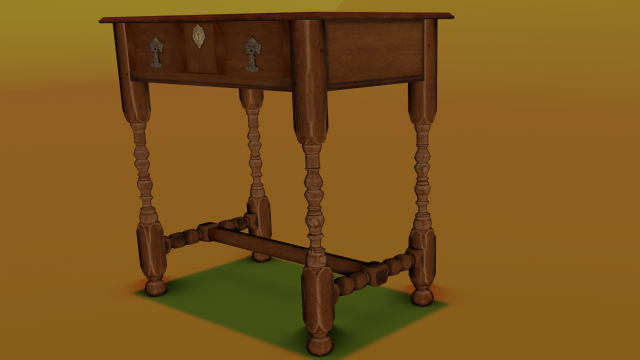 Old table 3D Model in Table 3DExport
