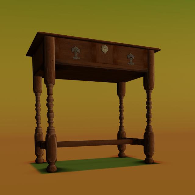 Old table 3D Model in Table 3DExport