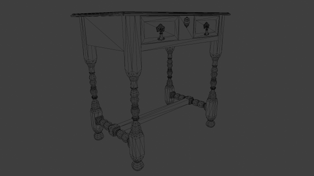 Old table 3D Model in Table 3DExport