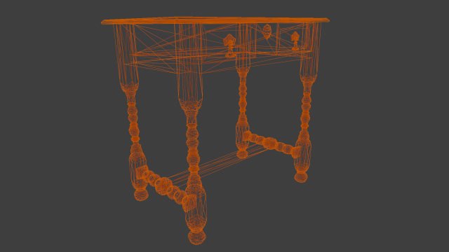 Old table 3D Model in Table 3DExport