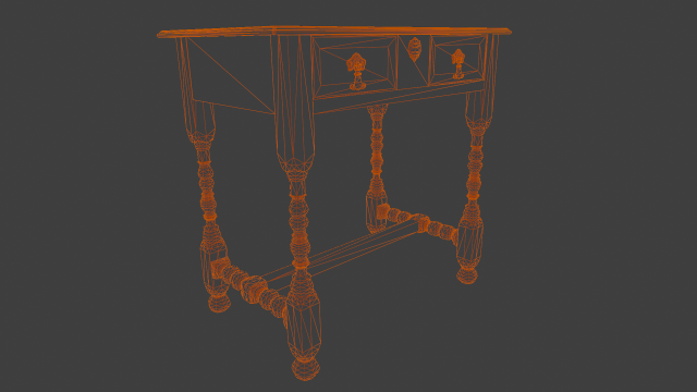Old table 3D Model in Table 3DExport