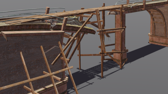 Broken Bridge 3D Model in Bridge 3DExport