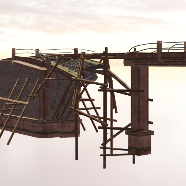 Broken Bridge 3D Model in Bridge 3DExport
