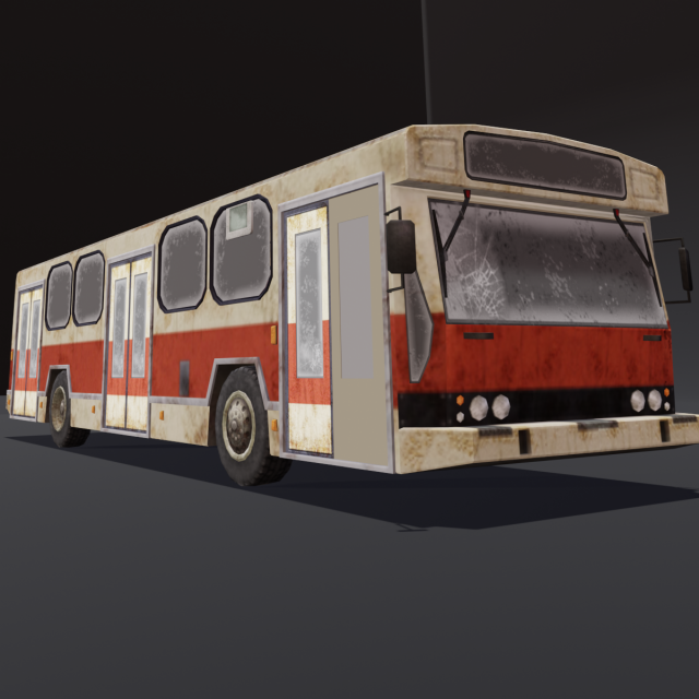 Destroyed bus 3D Model in Bus 3DExport