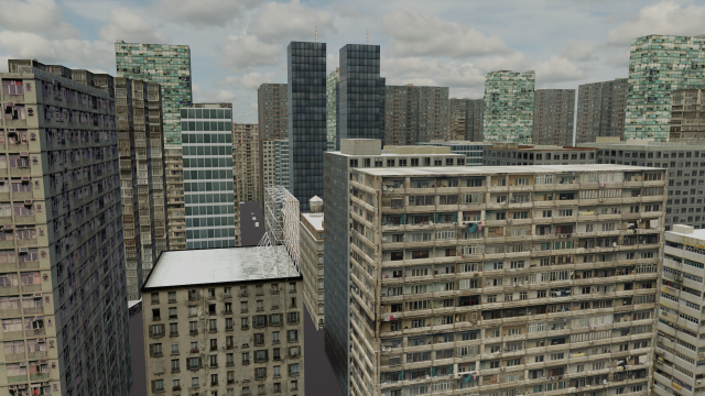 Full City Buildings detailed 3D Model in Cityscapes 3DExport