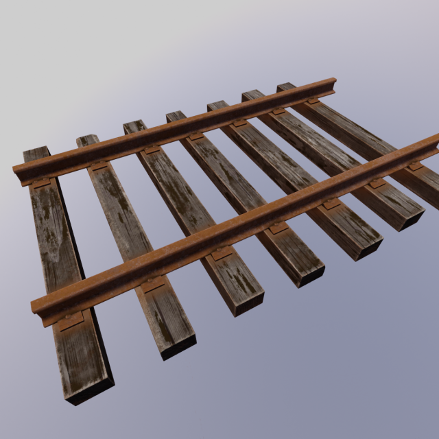 Train track 3D Model in Parts 3DExport