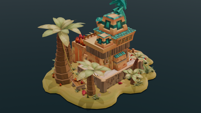 Island 3D Model in Cityscapes 3DExport