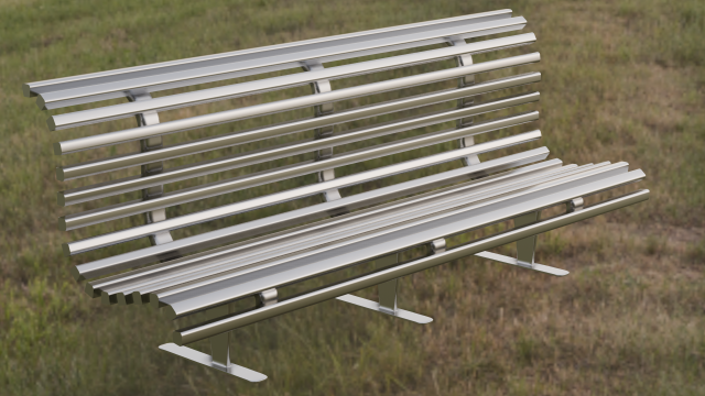 Steel Bench 3D Model in Bench 3DExport