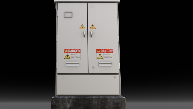 Electric Box 3D Model in Parts 3DExport