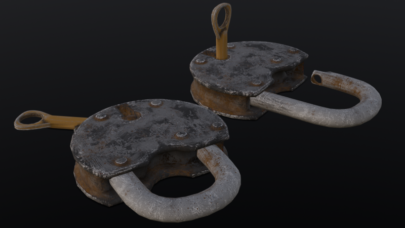 Rusted Lock and Key 3D Model in Hall 3DExport