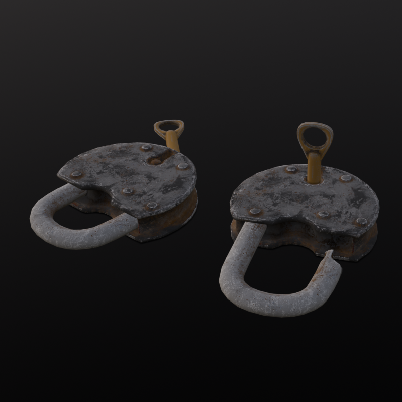 Rusted Lock and Key 3D Model in Hall 3DExport