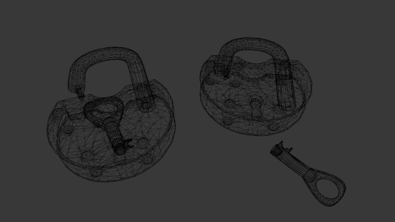 Rusted Lock and Key 3D Model in Hall 3DExport