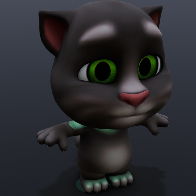 Talking Tom Animated Rigged 3D Model in Cartoon 3DExport
