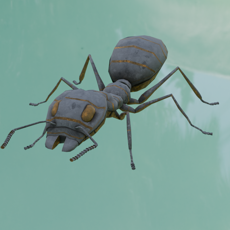 Ant Animated and Rigged 3D Model in Other 3DExport
