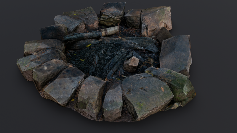 Fire Pit 3D Model in Environment 3DExport
