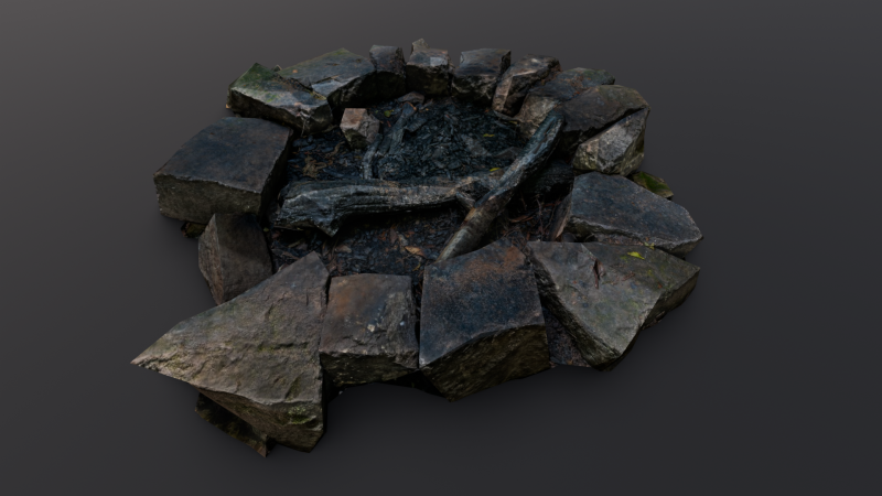 Fire Pit 3D Model in Environment 3DExport