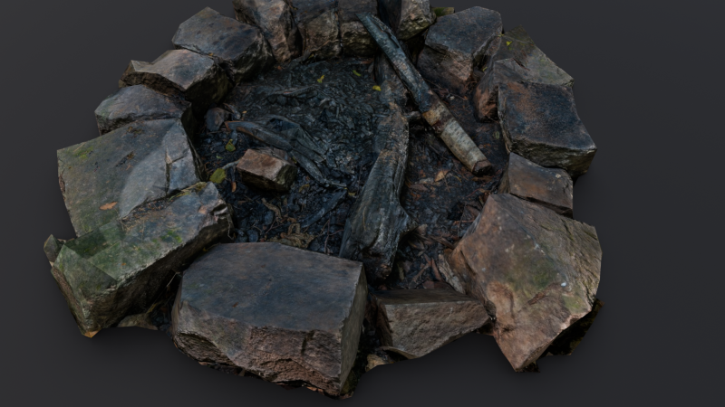 Fire Pit 3D Model in Environment 3DExport