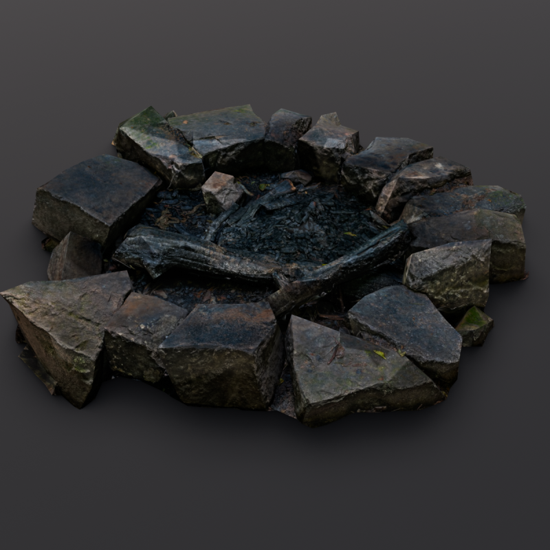 Fire Pit 3D Model in Environment 3DExport