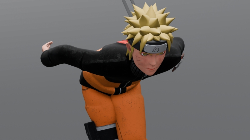 Naruto Animated Rigged 3D Model in Cartoon 3DExport