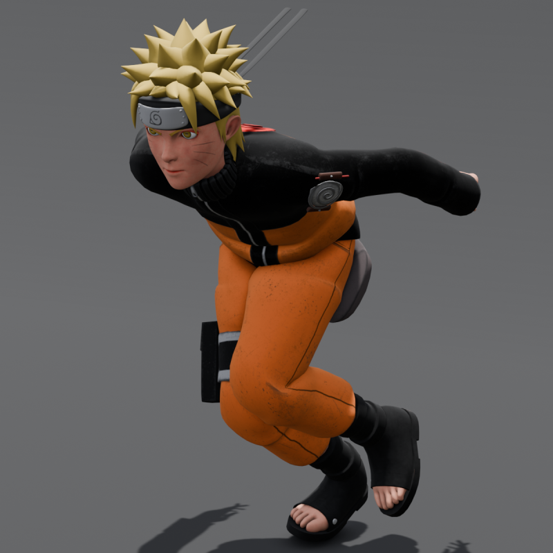 Naruto Animated Rigged 3D Model in Cartoon 3DExport