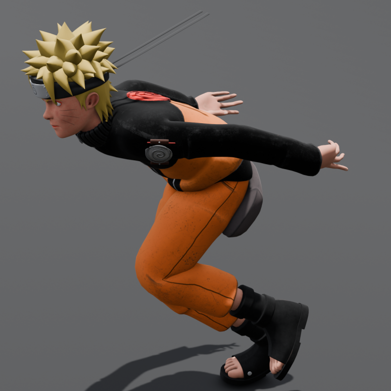 Naruto Animated Rigged 3D Model in Cartoon 3DExport