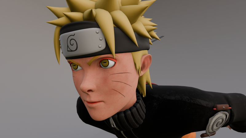 Naruto Animated Rigged 3D Model in Cartoon 3DExport