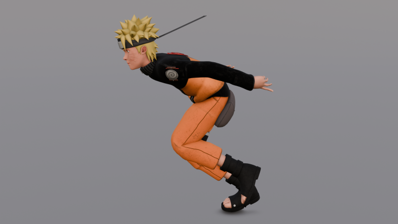 Naruto Animated Rigged 3D Model in Cartoon 3DExport