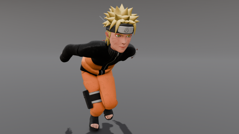 Naruto Animated Rigged 3D Model in Cartoon 3DExport
