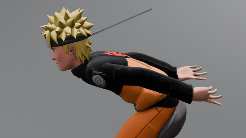 Naruto Animated Rigged 3D Model in Cartoon 3DExport