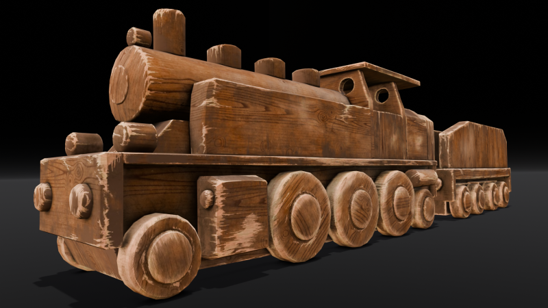 Wooden train 3D Model in Train 3DExport