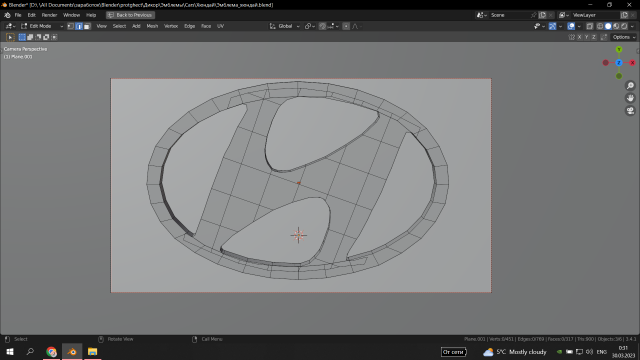 Hyundai emblem 3D Model in Parts of auto 3DExport