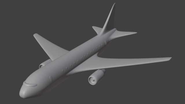 Simple plane 3D Model in Commercial 3DExport