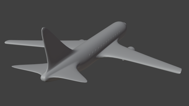 Simple plane 3D Model in Commercial 3DExport