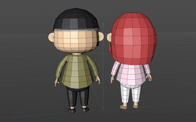Low poly Cartoon character Youth 3D Model in Cartoon 3DExport