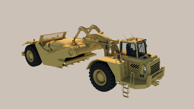 Wheel tractor-scraper 3D Model in Heavy Equipment 3DExport
