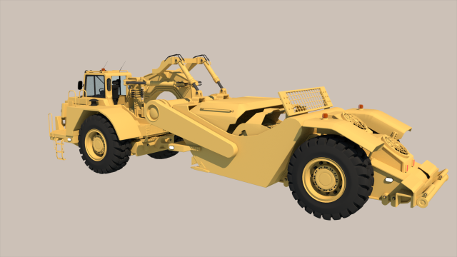 Wheel tractor-scraper 3D Model in Heavy Equipment 3DExport
