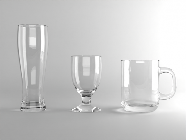 Glass Collection Set I - 3 LODs 3D Model in Cookware Tools 3DExport