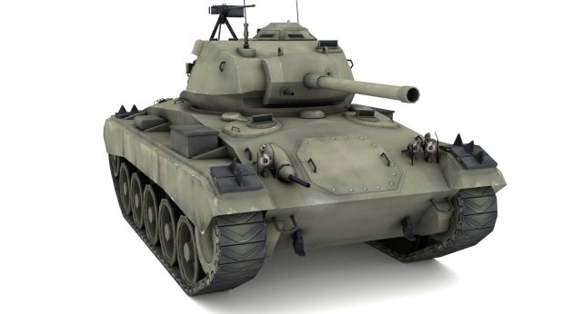 M24 Chaffee 3D Model in Tank 3DExport