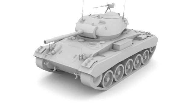 M24 Chaffee 3D Model in Tank 3DExport