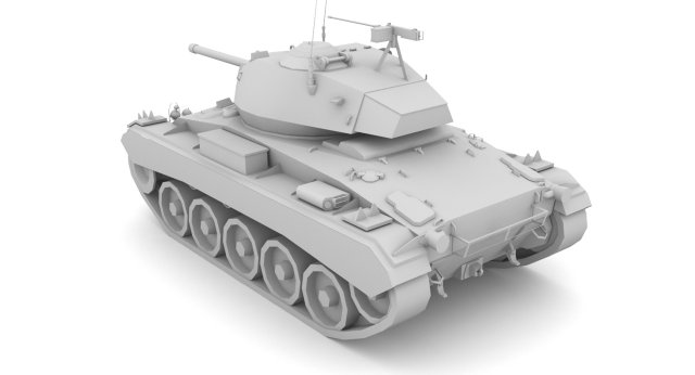 M24 Chaffee 3D Model in Tank 3DExport
