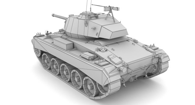 M24 Chaffee 3D Model in Tank 3DExport