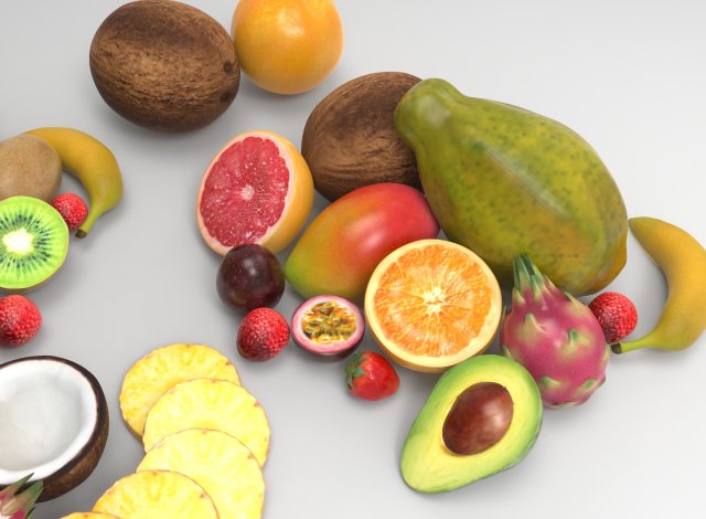 Fruit Set Free 3D Model in Fruit 3DExport